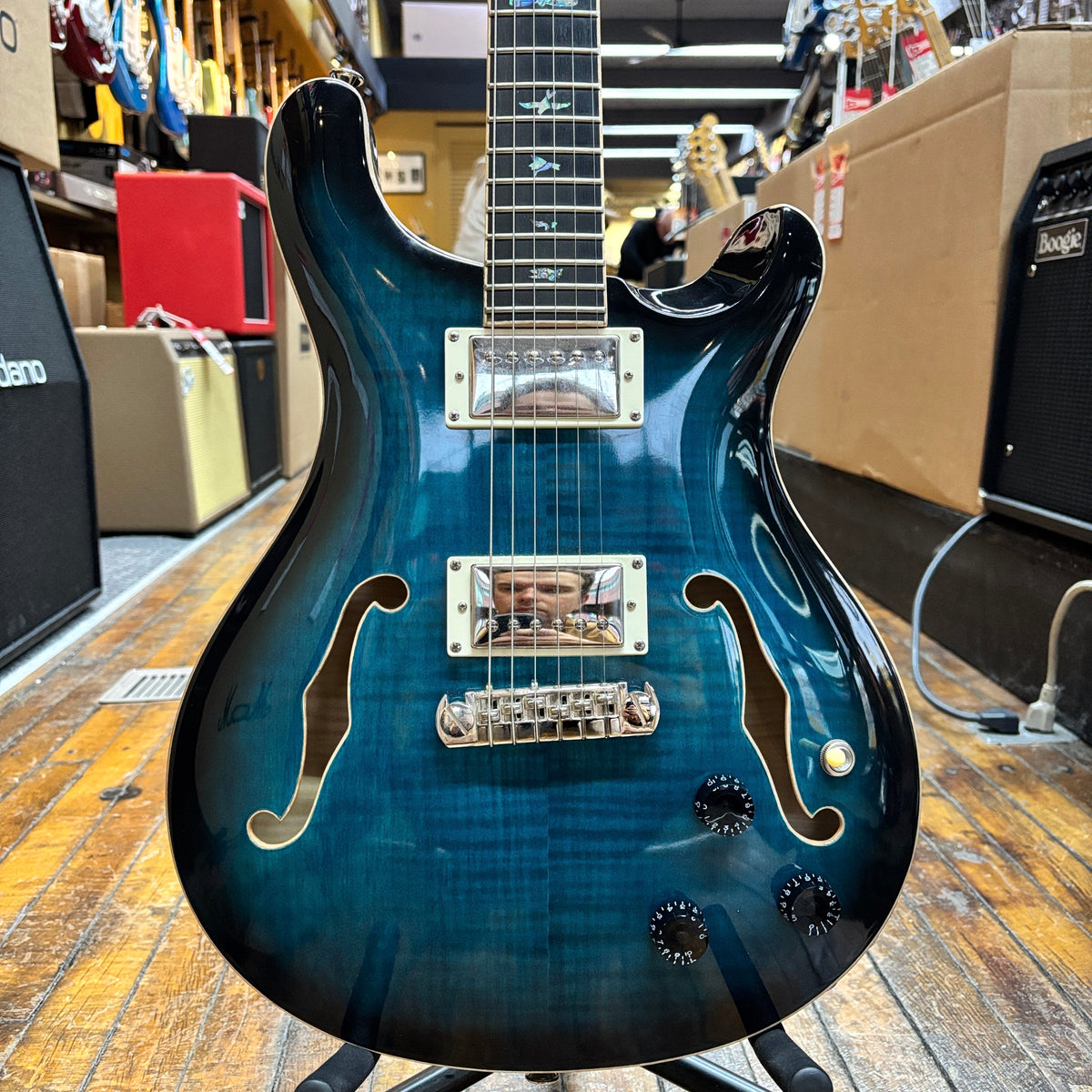 Paul Reed Smith SE Hollowbody II Piezo Electric Guitar Early 2020s Pea ...
