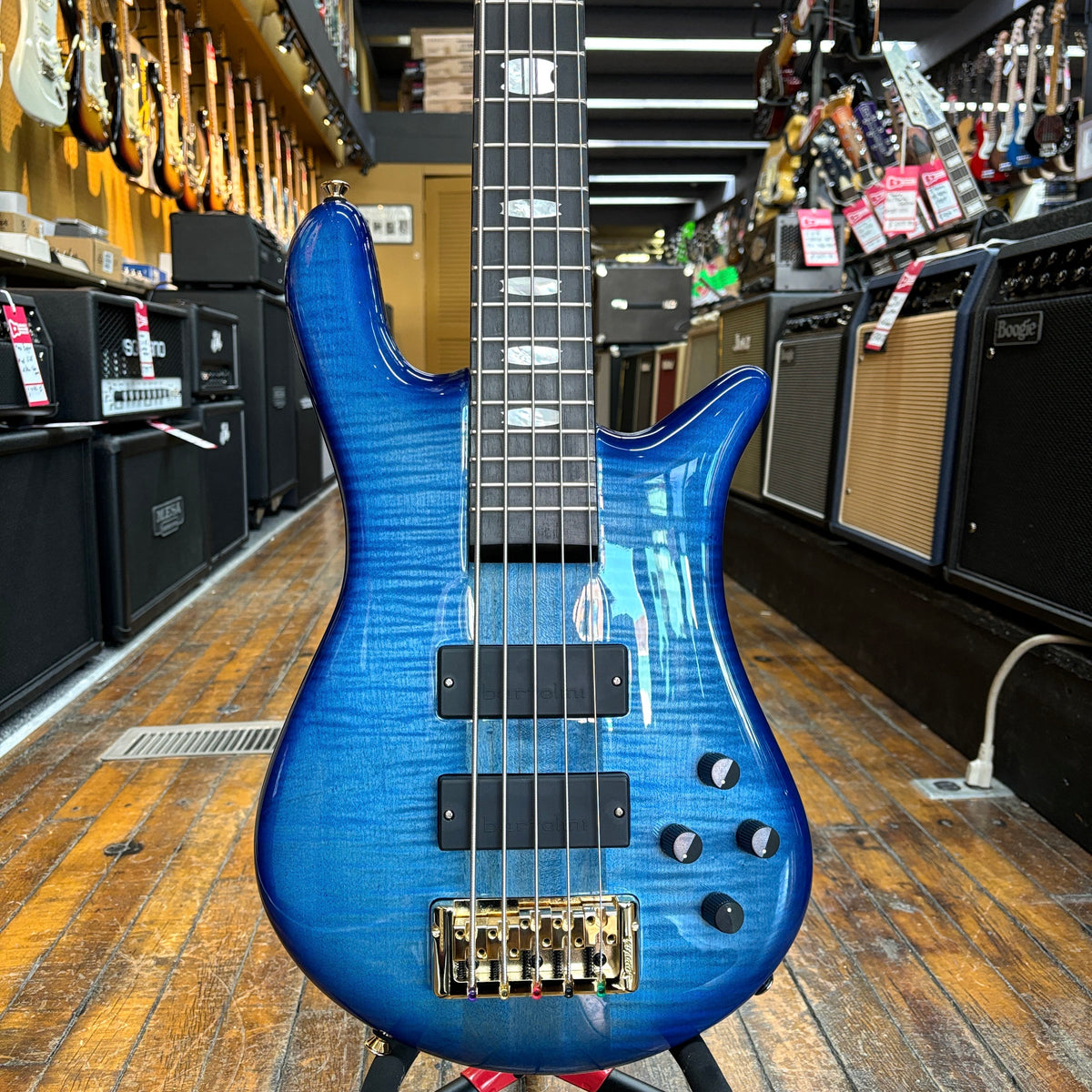 Spector Euro 5 LT 5-String Bass Guitar Blue Fade Gloss w/Padded Gig Ba ...