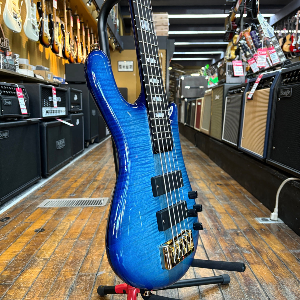 Spector Euro 5 LT 5-String Bass Guitar Blue Fade Gloss w/Padded Gig Ba ...