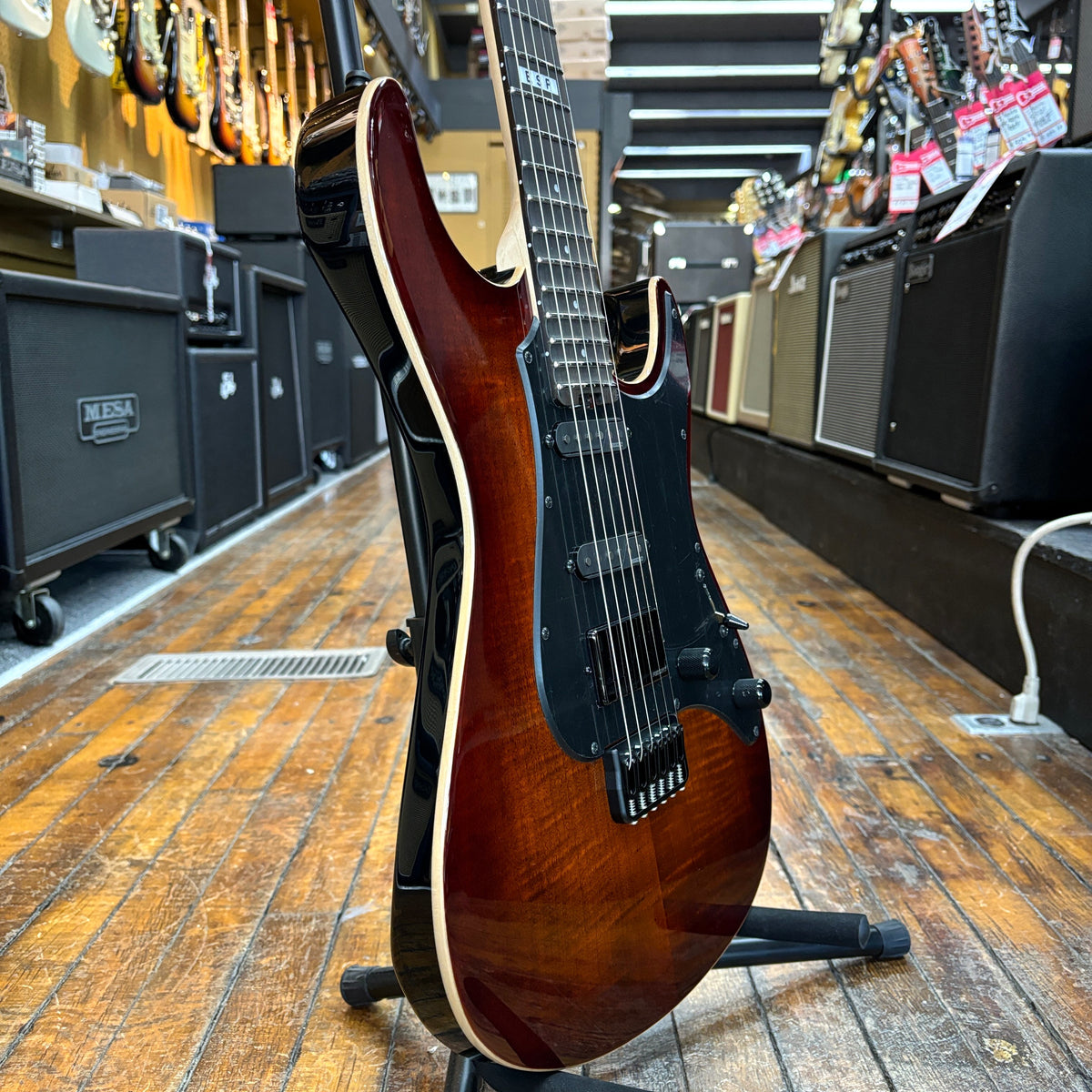 ESP Japan E-II SN-III HT Electric Guitar Tiger Eye Sunburst w/Hard Cas ...