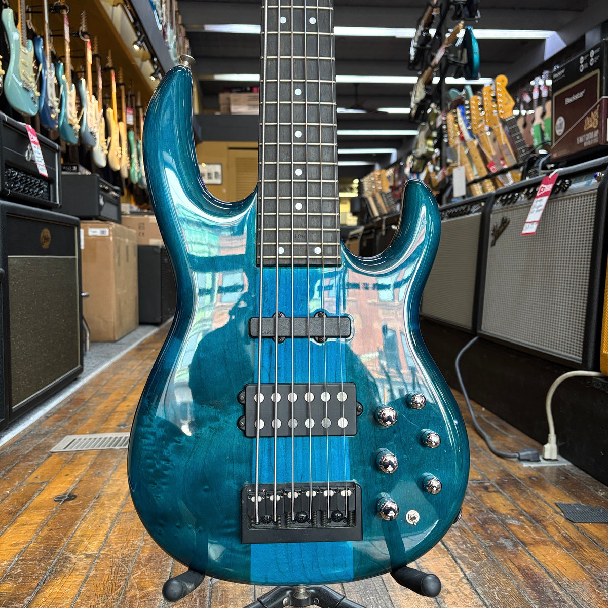 Carvin USA LB76 Piezo 6-String Bass Early 2000s Transparent Blue w/Har ...