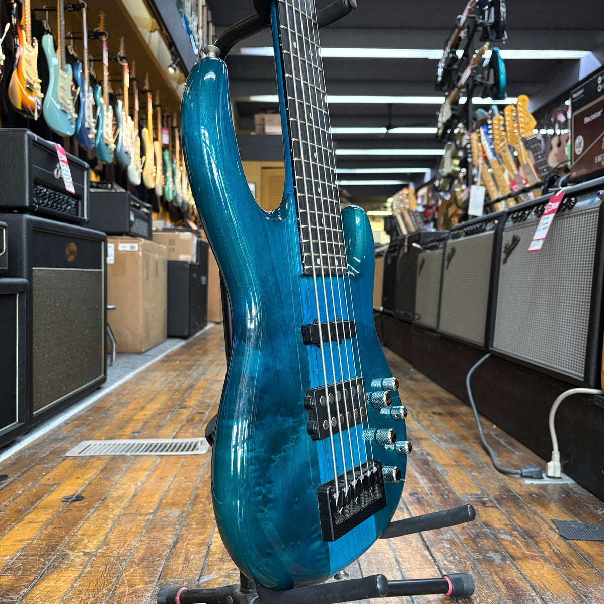 Carvin USA LB76 Piezo 6-String Bass Early 2000s Transparent Blue w/Har ...