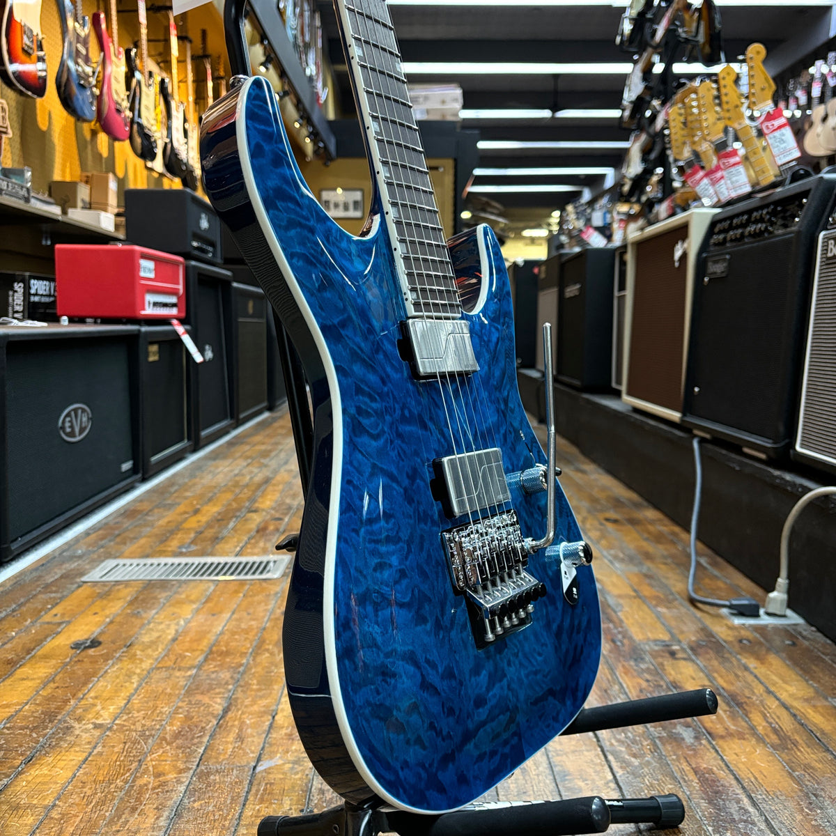 ESP LTD MH-1000 QM Electric Guitar Black Ocean – Music Makers