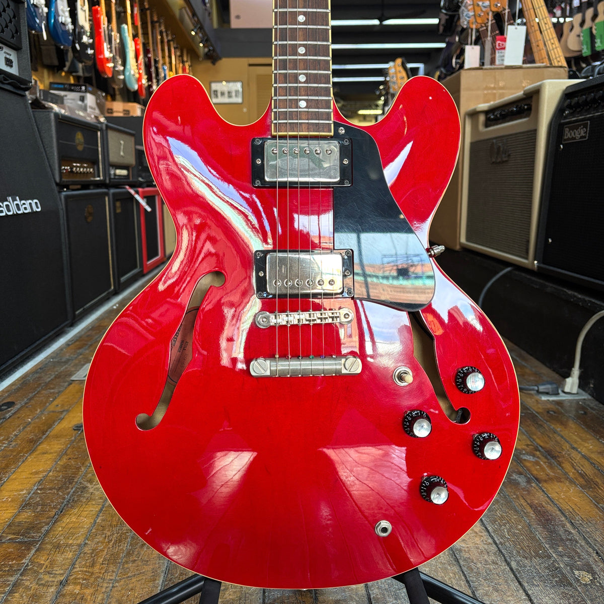 Burny RSA-65 Semi-Hollow Electric Guitar 2015 Cherry Red w/Gotoh Relic ...
